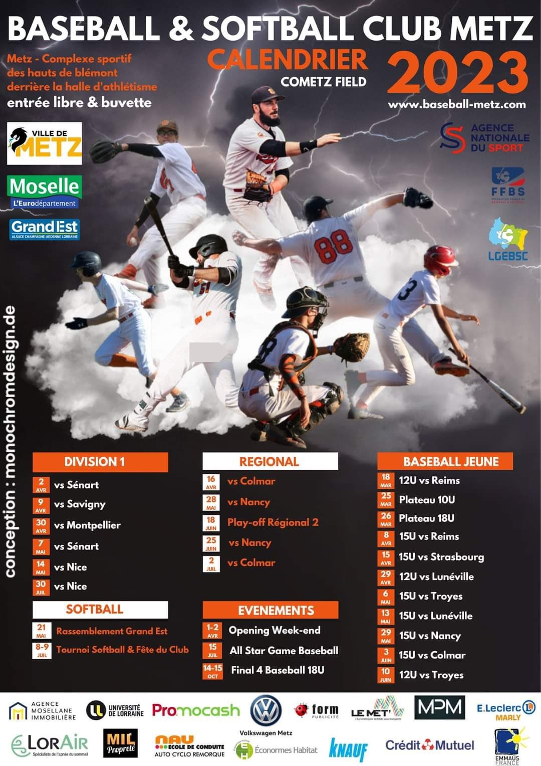 D1 Baseball : le calendrier des Cometz de Metz dévoilé ! - LGM